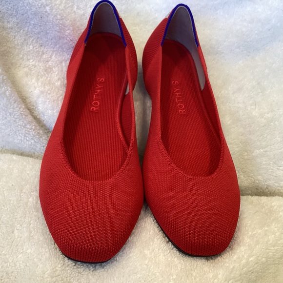 Rothy's | Shoes | Rothys The Square Red Clementine Textile Ballet Flats ...